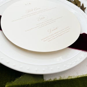 7.5" Round Menu | Circle Wedding Menus | Formal Elegant Menu | Shimmer ...