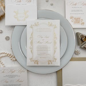 Luxury Gold Foil Wedding Invitation Formal Wedding Style 315 - Etsy