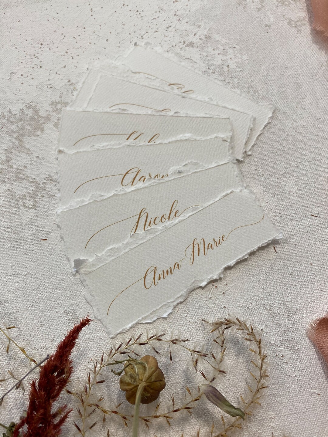 Name Tags Set of 10 Printed Name Cards Menu Name Tags Modern Deckle ...