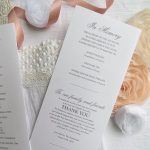 Folded Wedding Program Printable Template or Printing Wedding Programs ...