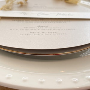 7.5 Round Wedding Menus Champagne Shimmer Circle Menus Style 221 SET OF ...