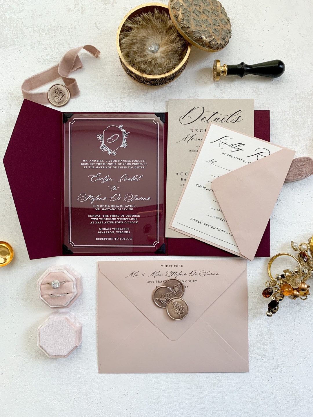 Acrylic Wedding Invitation Acrylic Card Clear Invitations Custom ...