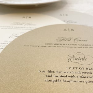 Circle Wedding Menu Any Color Paper 7.5 - Etsy