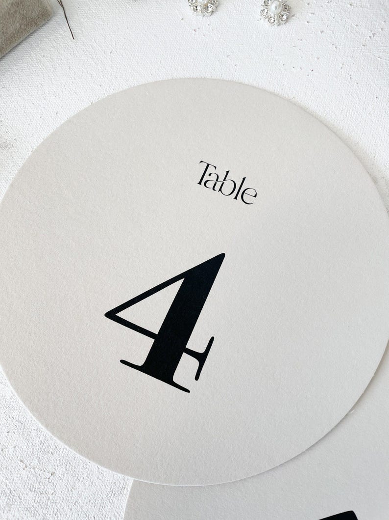 PRINTED Circle Table Numbers - 5.75 Inches - Style 46 - Etsy