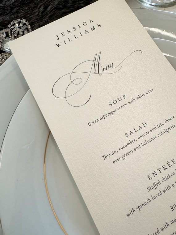 Formal Banquet Menu Cards Elegant Navy Wedding Table Menu Card Formal