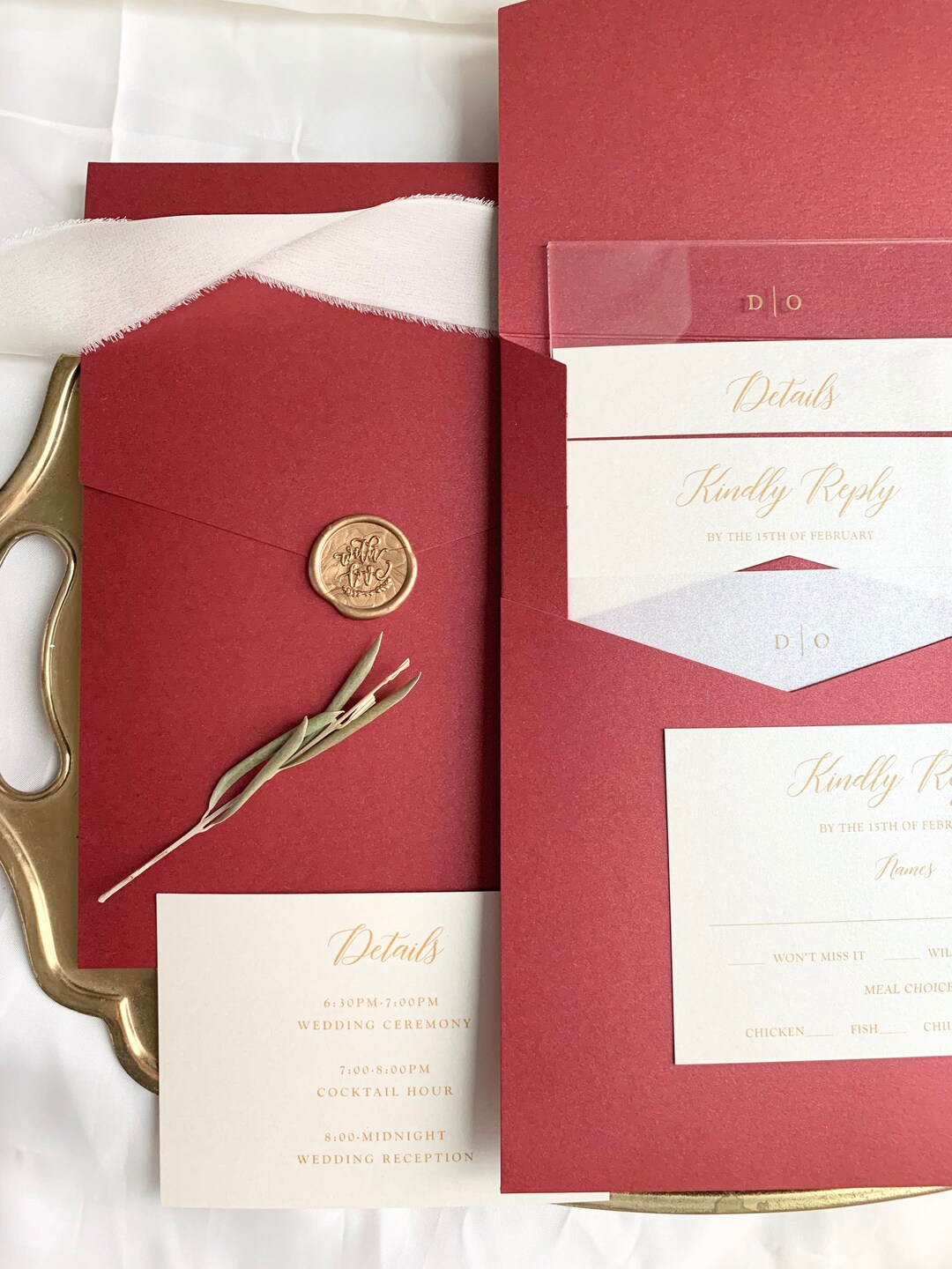 Red Wedding Acrylic Invitation Acrylic Invites Wedding Clear ...