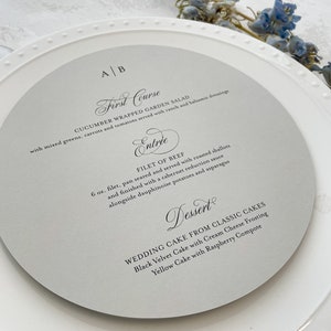 Circle Wedding Menu Any Color Paper 7.5 - Etsy