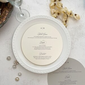 Circle Wedding Menu Any Color Paper 7.5 - Etsy