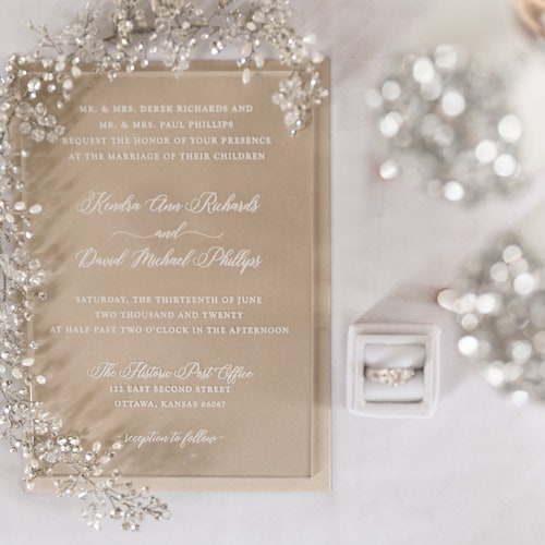 Acrylic Clear Invitation Geometric Wedding Invitations - Etsy