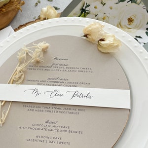 7.5 Round Wedding Menus Champagne Shimmer Circle Menus Style 221 SET OF ...