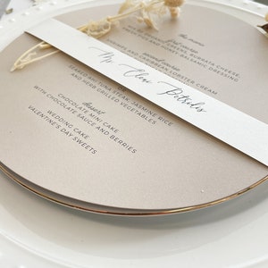 7.5 Round Wedding Menus Champagne Shimmer Circle Menus Style 221 SET OF ...