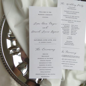 Wedding Programs Ceremony Program Double Sided Programs Style Programs ...