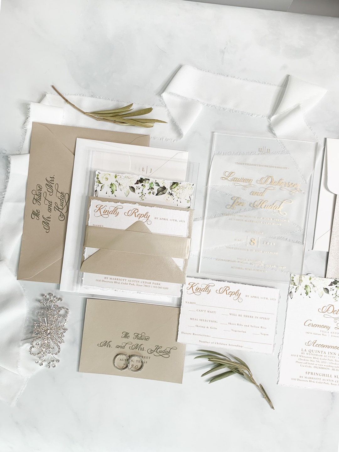 Acrylic Wedding Invitation Acrylic Card Clear Invitations - Etsy