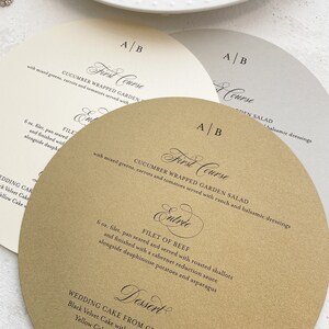 Circle Wedding Menu Any Color Paper 7.5 - Etsy