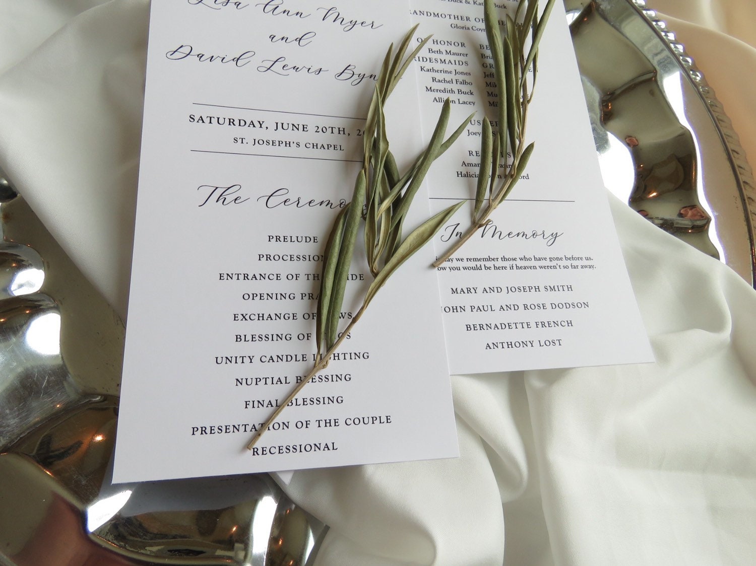 Wedding Programs ceremony program Double sided programs | Etsy