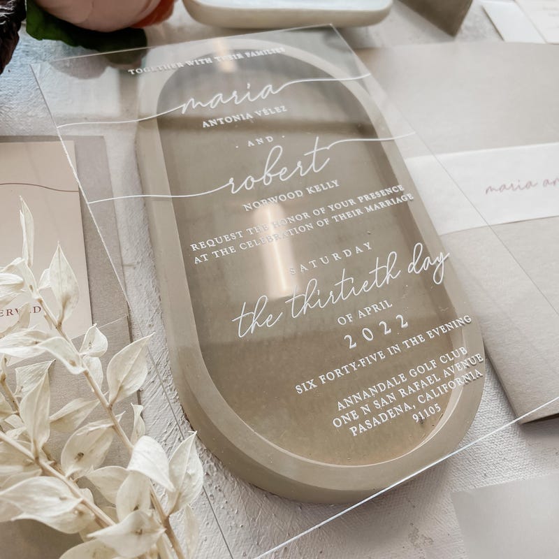 Acrylic Wedding Invitations - Etsy