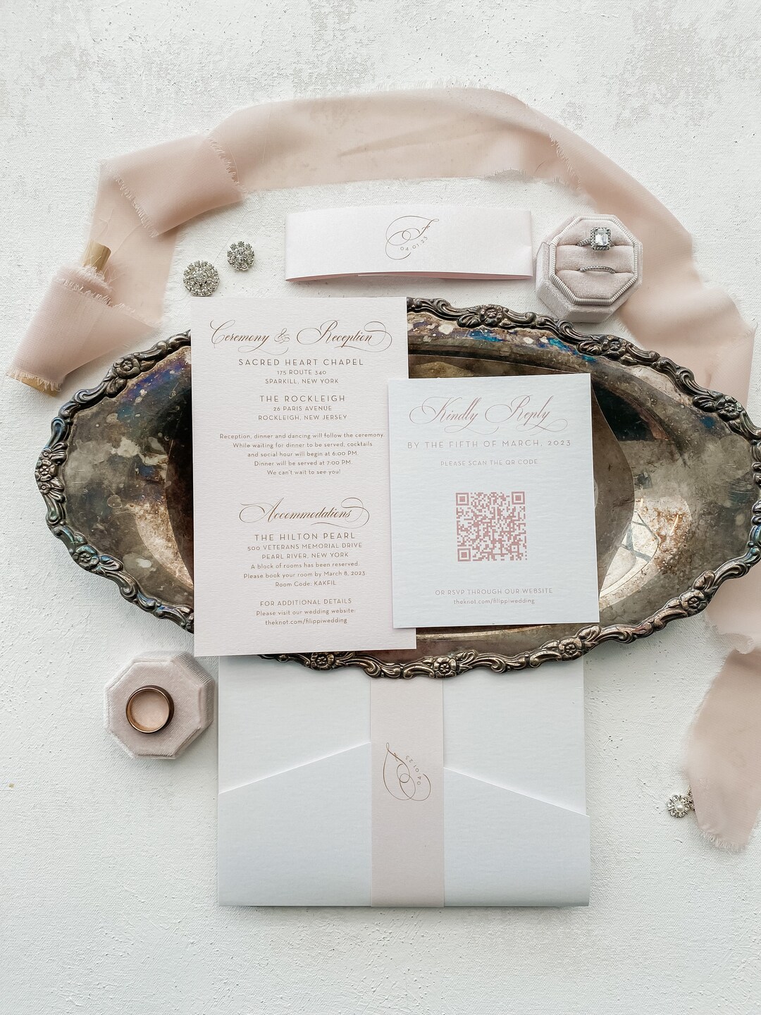 SAMPLE Acrylic Wedding Invitation Clear Invitations Custom Invitations ...