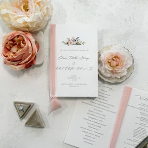 Folded Wedding Programs | Ceremony Program | Programs With Ribbon ...