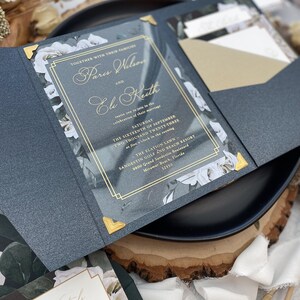 Elegant and Formal Acrylic Invitations Acrylic Card Custom Invitations ...