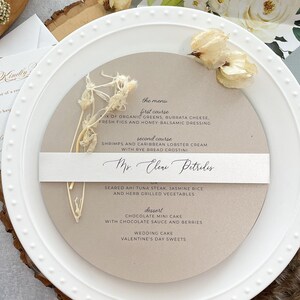 7.5 Round Wedding Menus Champagne Shimmer Circle Menus Style 221 SET OF ...