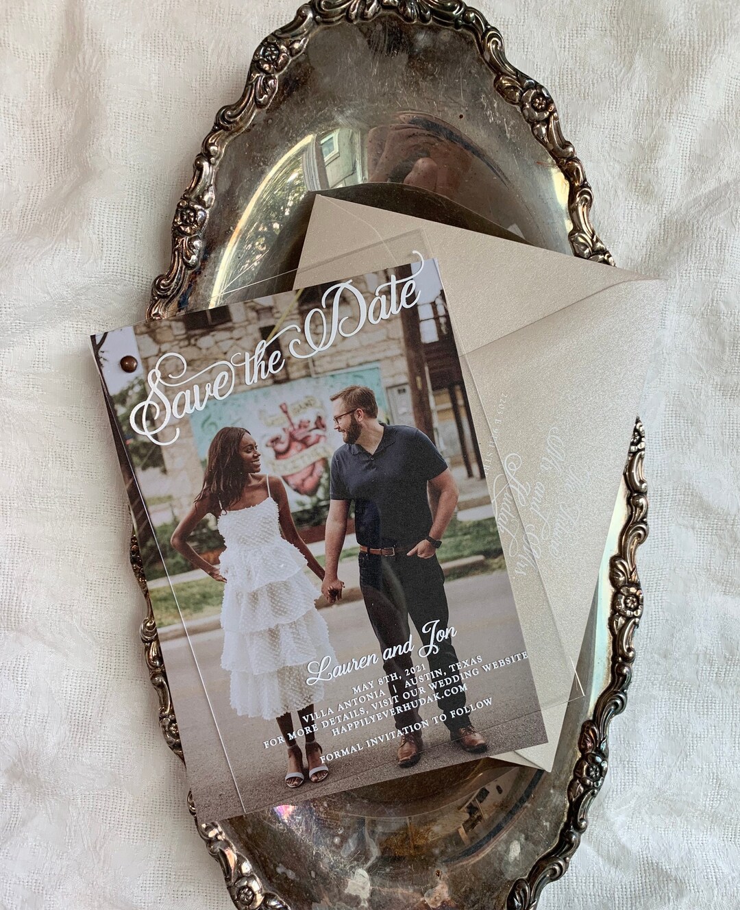 Save the Date Vellum Layered Invites Clear Invitations Translucent ...