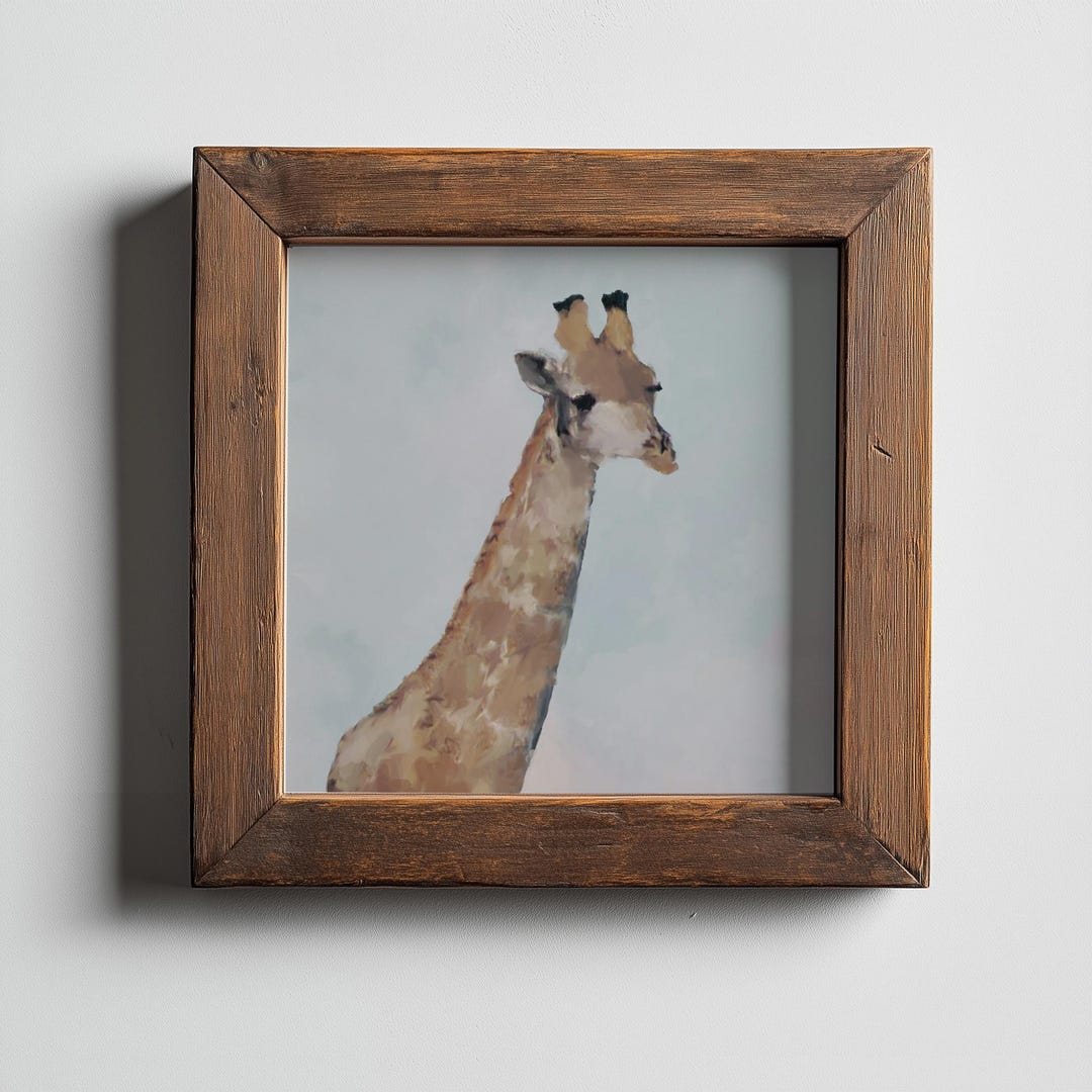 Winking Giraffe Portrait Neck Shot Small Giraffe Prints Printable Art ...
