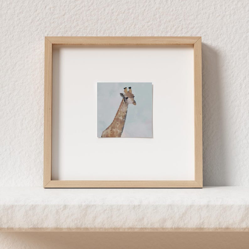 Winking Giraffe Portrait Neck Shot Small Giraffe Prints Printable Art ...