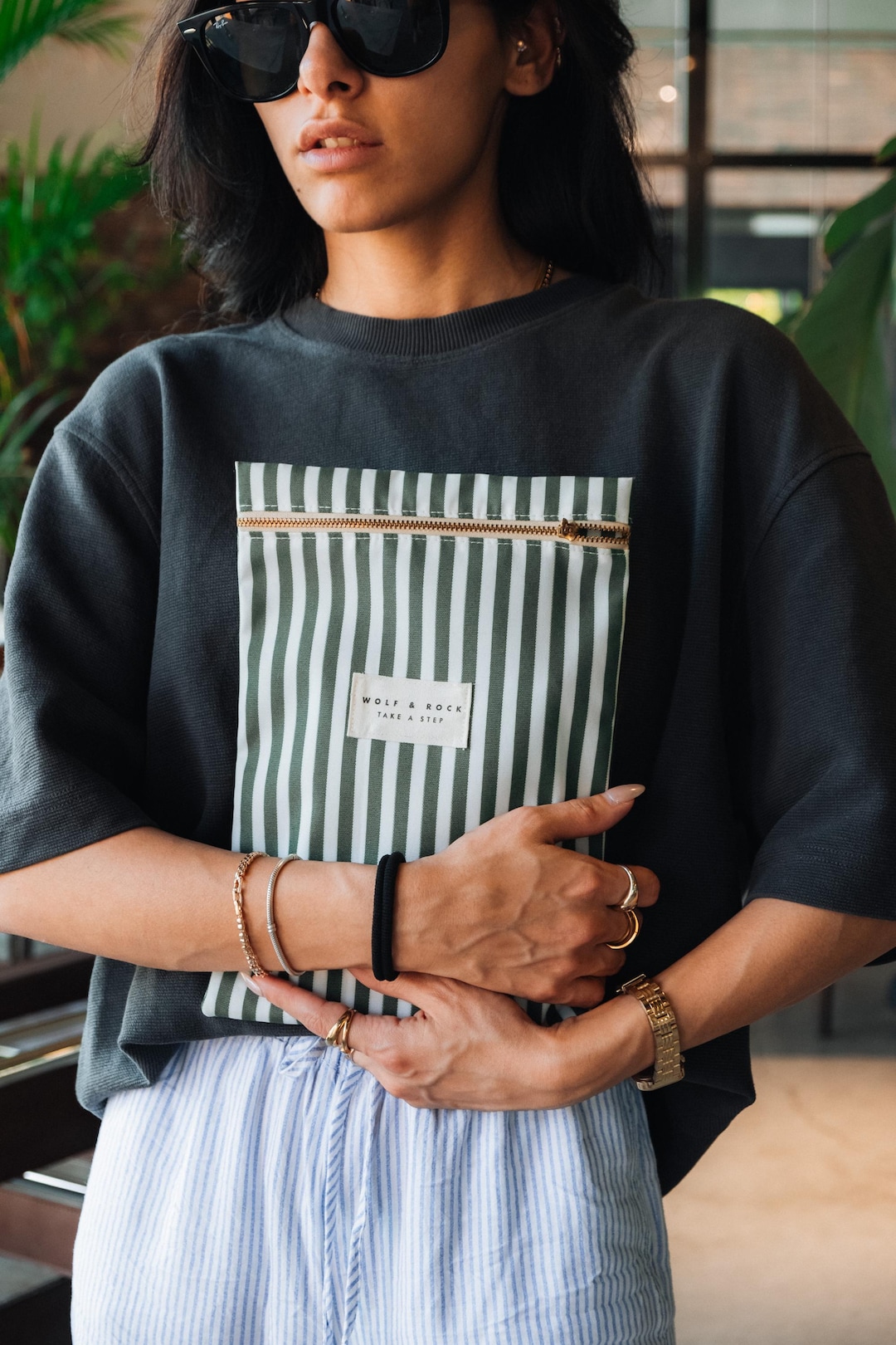 Waterproof Book Sleeve - 8x11” Striped Fabric Book Pouch - Travel Book ...