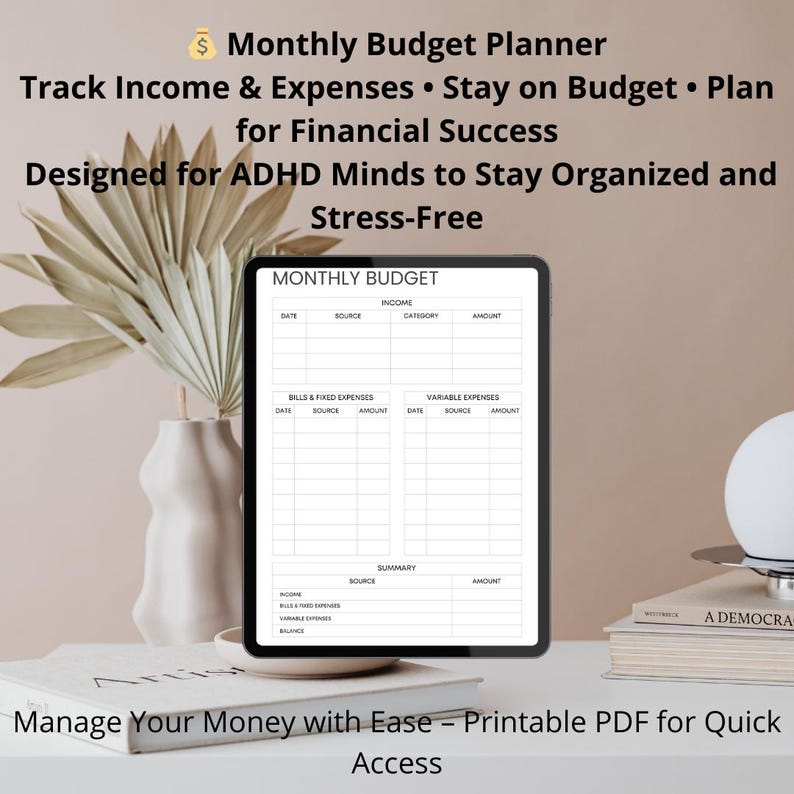 ADHD Digital Planner Printable PDF – Daily Organizer, Task Tracker ...