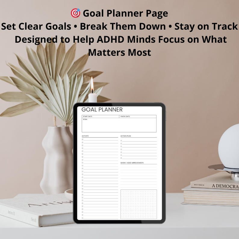 ADHD Digital Planner Printable PDF – Daily Organizer, Task Tracker ...