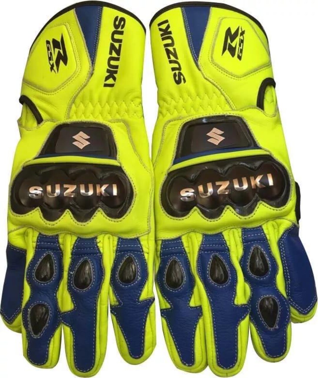 Suzuki GSXR Motogp Leather Racing Gloves: Cowhide, CE Approved - Etsy