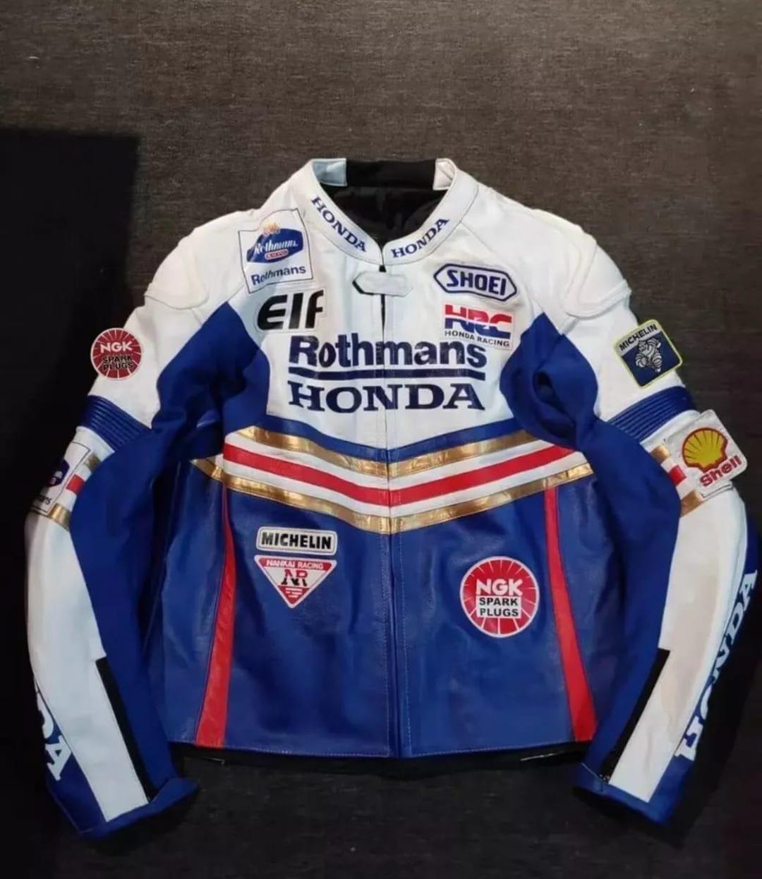 Honda Rothmans MOTOGP Racing Motorbike Leather Jacket - Genuine Cowhide ...