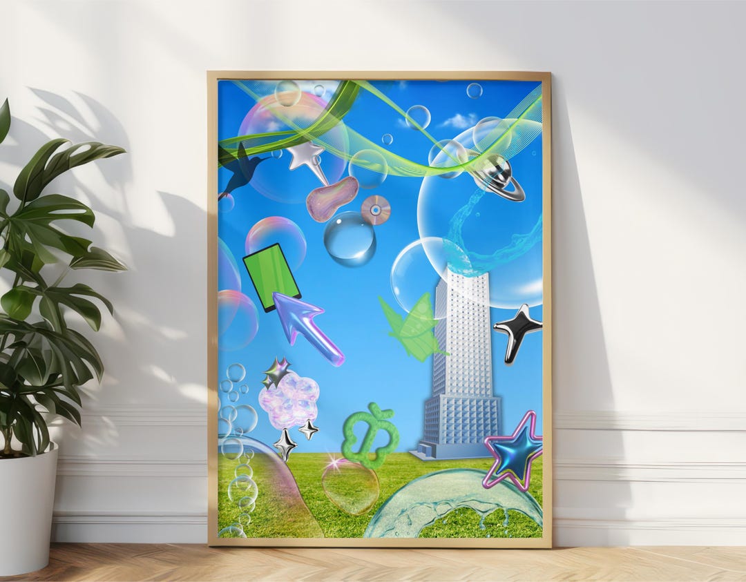 Frutiger Aero Digital Print, Frutiger Aestethic Wall Art, Nostalgia ...