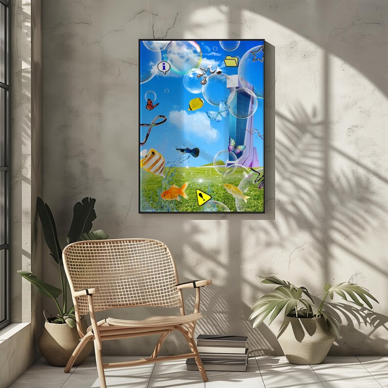 Digital Frutiger Aero Printable, Futuristic Skyscraper Bubble Aesthetic ...