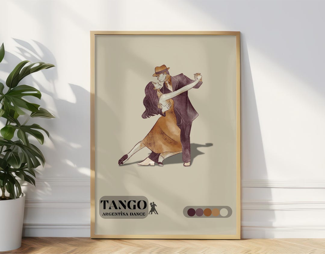 Argentine Tango Art Print, Elegant Dancers, Latin Culture (digital ...