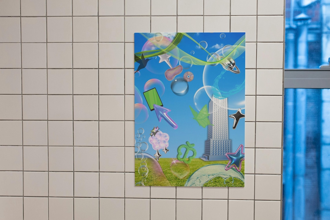 Frutiger Aero Liminal Space Wall Art, Y2k Digital Print Ocean Decor ...