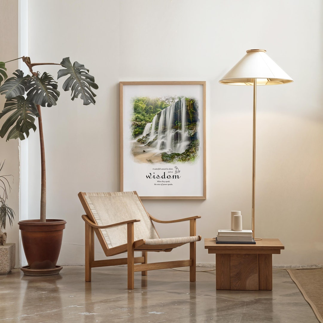 Waterfall Motivational Print | Watercolor Painting, Slogan Poster ...