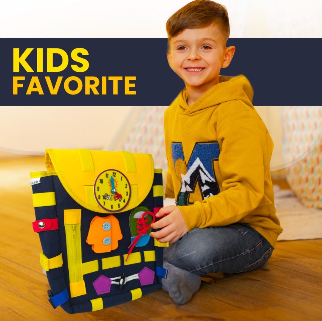 Busy Board Buckle Toy Backpack- Free LCD Drawing Tablet Included-teach ...