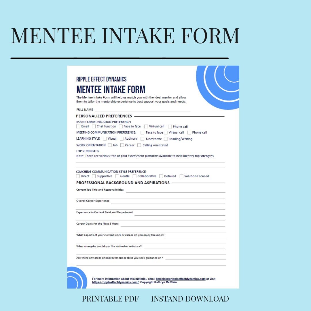 Mentee Intake Form - Etsy