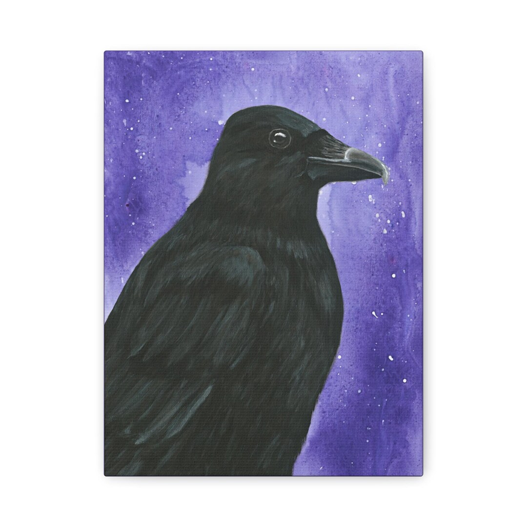 Canva Mystical Raven Crow With a Violet Aura - Etsy