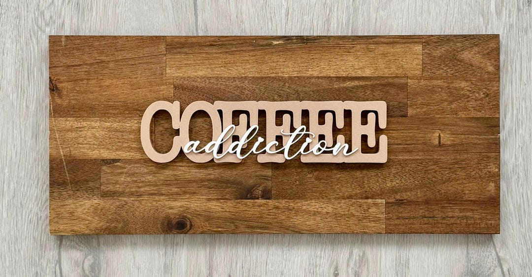 COFFE Addiction Lettering 3D Print File Decoration Table Decoration ...