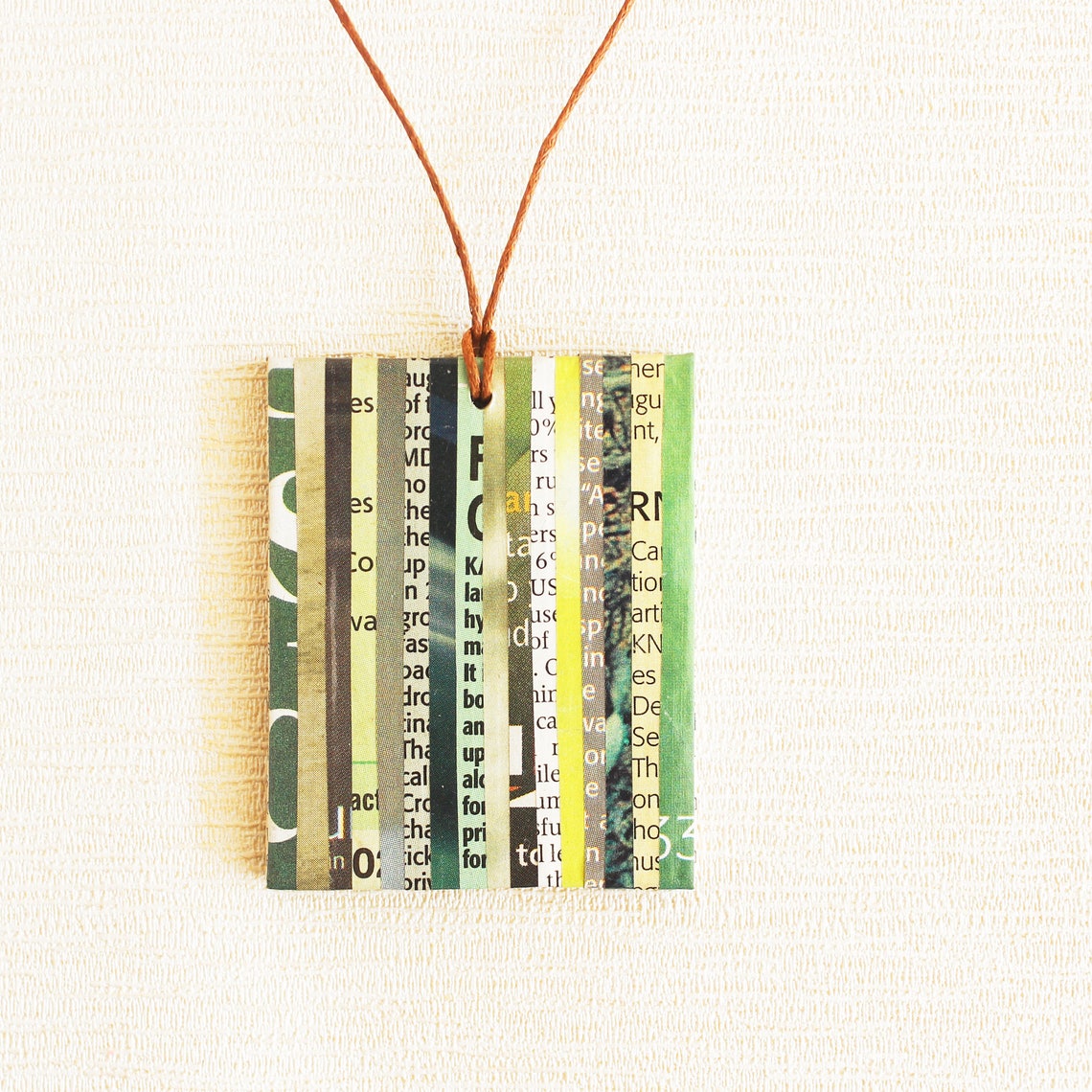 Tropic Newspaper Necklace Earth Friendly Jewelry - Etsy
