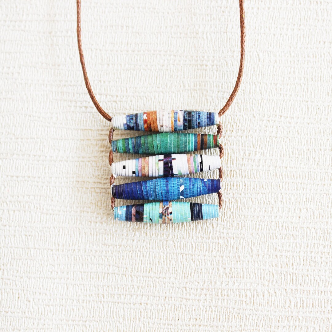 Travel Magazine Necklace • Creative Necklace • Sustainable Gift • Funky ...