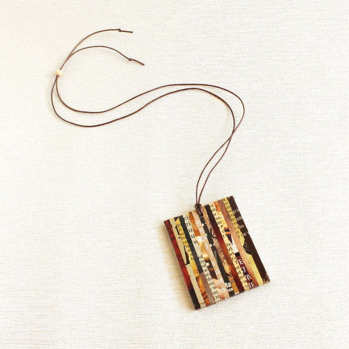 Nostalgic Newspaper Necklace Bookworm Gift Big Bold Pendant Necklace ...