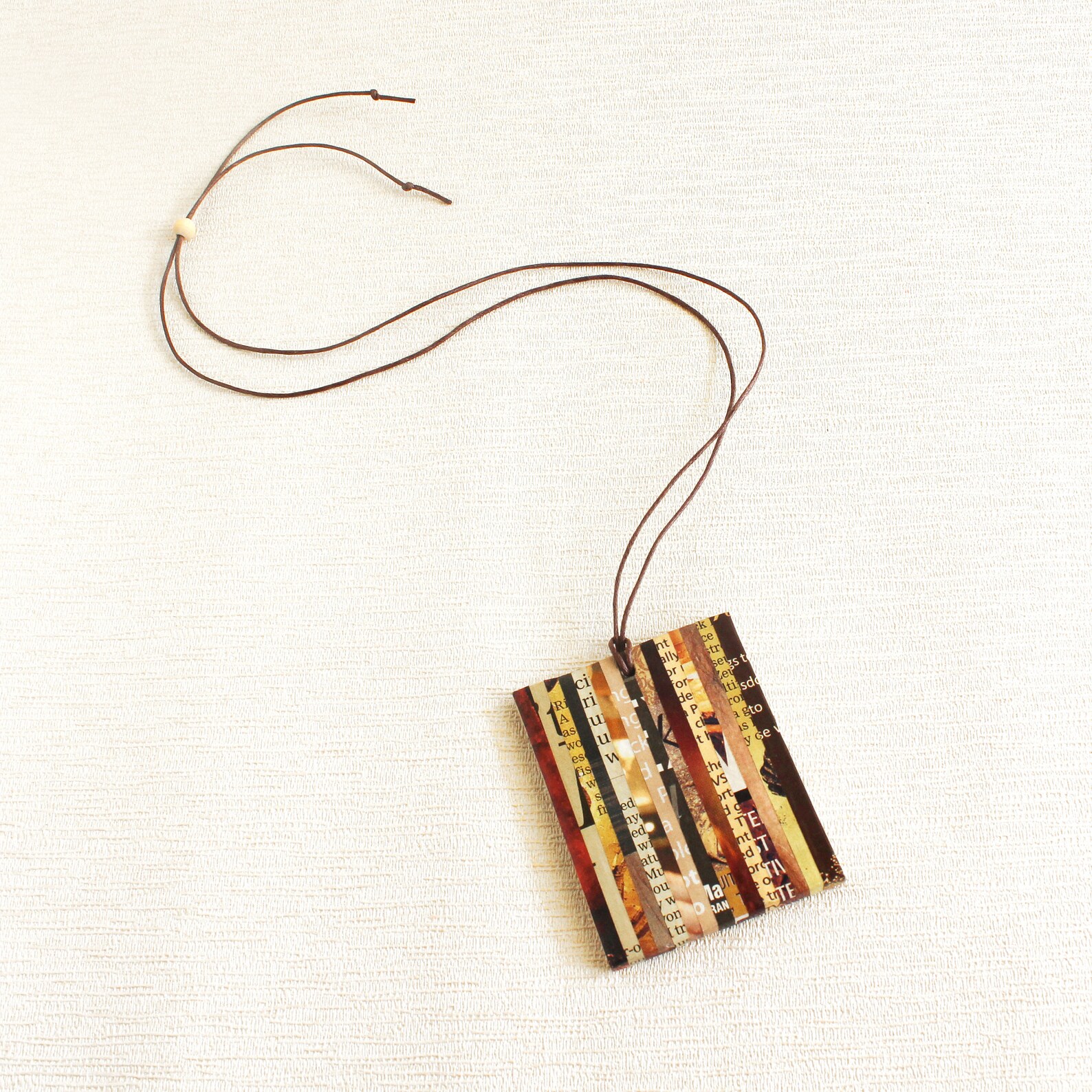 Nostalgic Newspaper Necklace Bookworm Gift Retro Necklace Organic ...