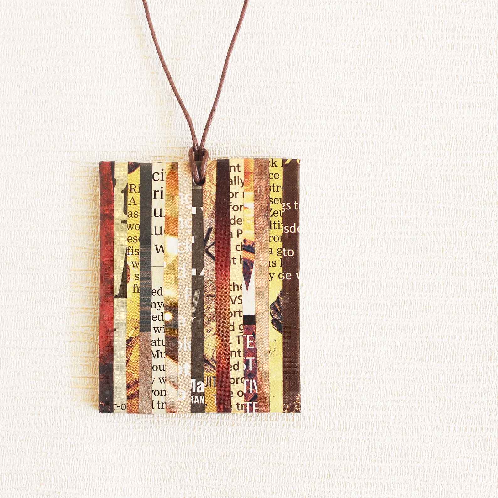 Nostalgic Newspaper Necklace Bookworm Gift Retro Necklace Organic ...