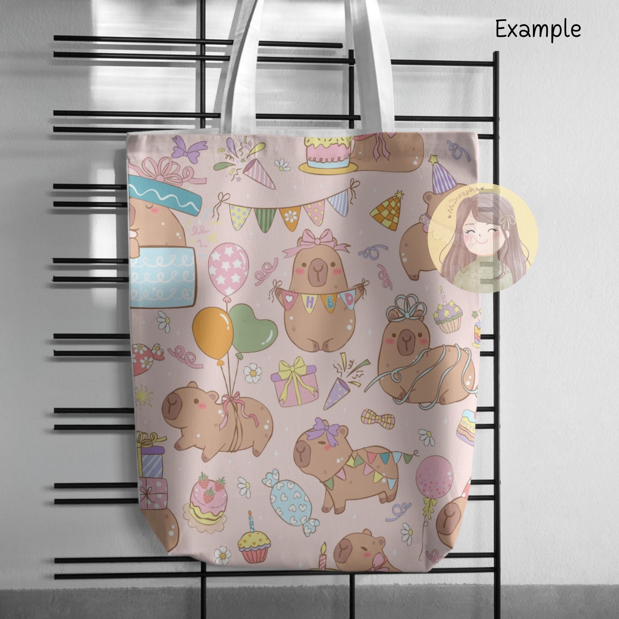 Retro Capybara Birthday Seamless Pattern PNG JPG | Vintage Capybara ...
