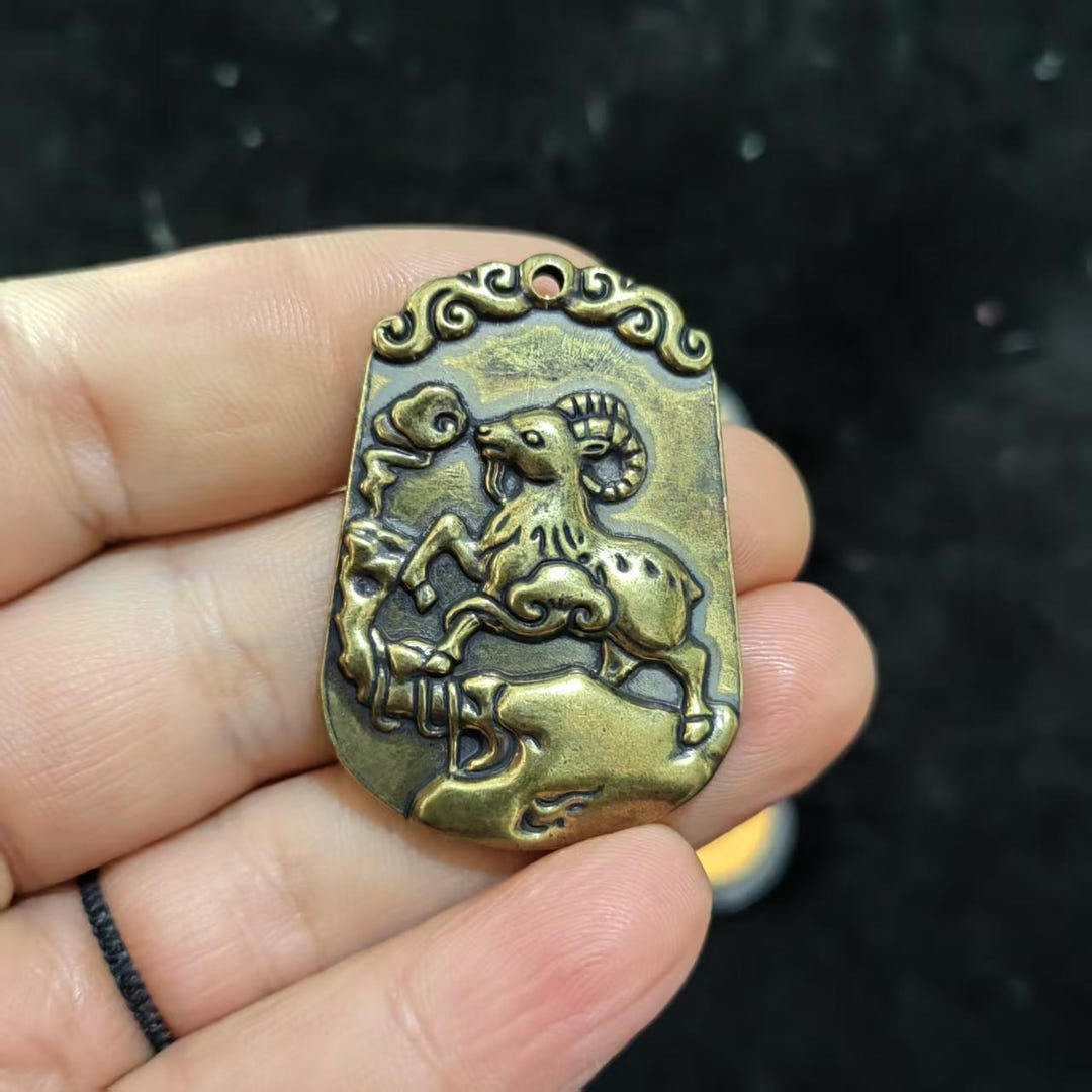 Brass Sheep Pendant Metal Thai Amulet Magic Attact Love Charm Rare ...
