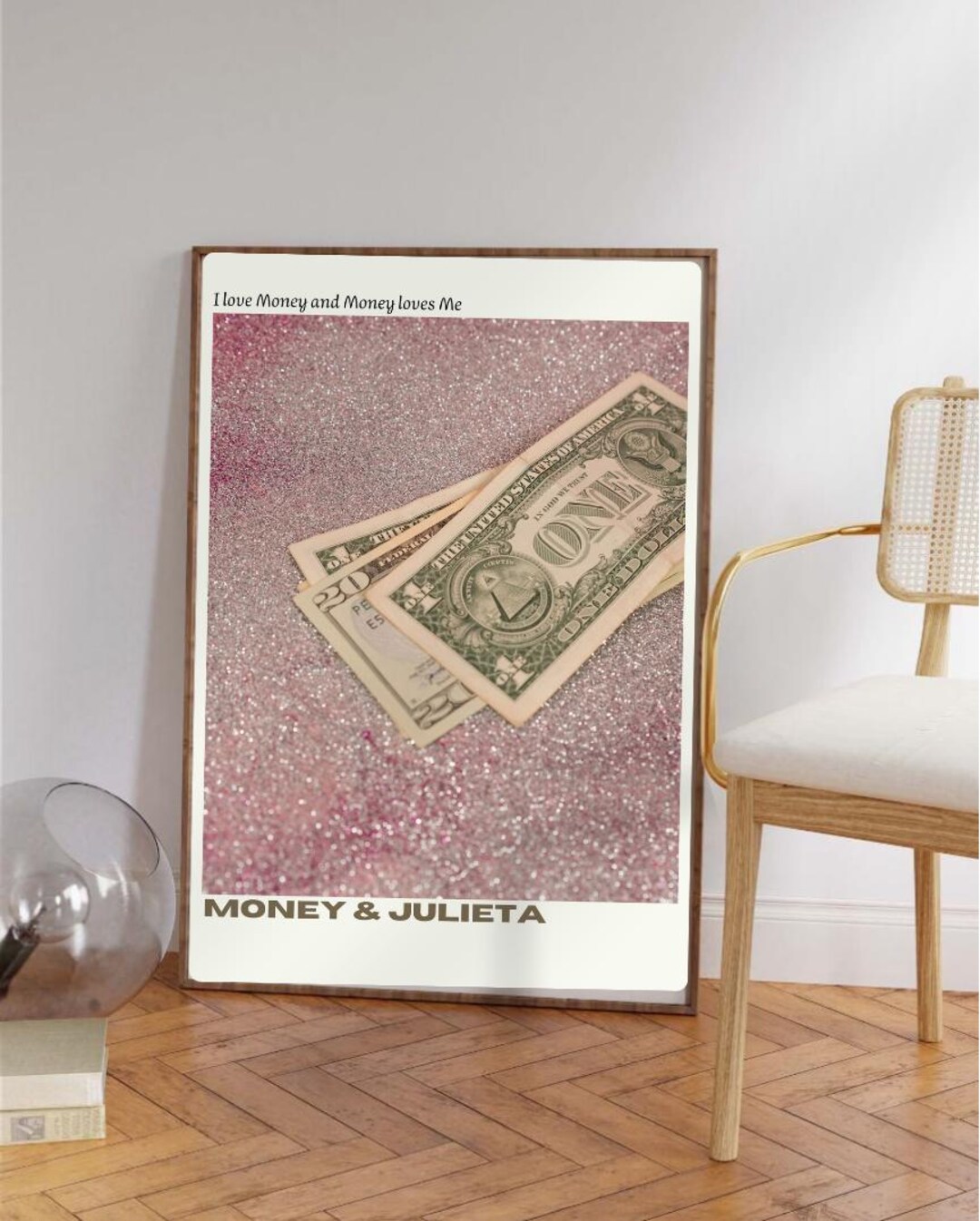 Modern Wall Art Print, Money Print, Money Poster, Glitter Wall Art ...