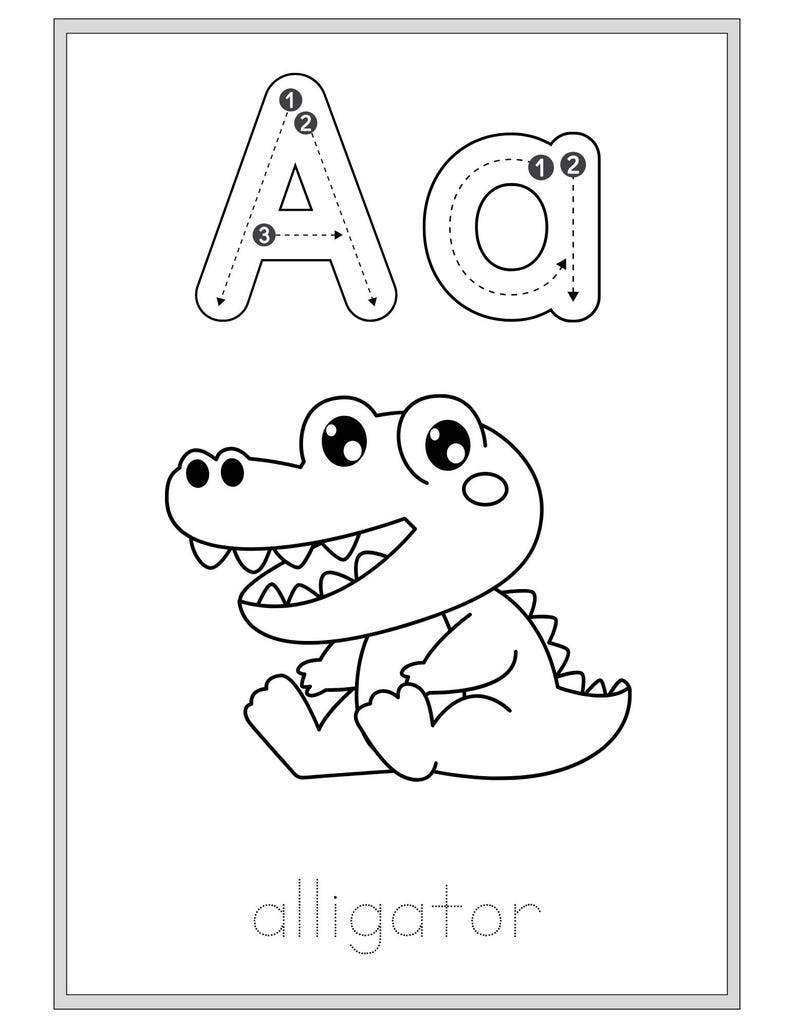 Kids Animal Alphabet Coloring Book - Etsy